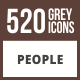 520 People Flat Greyscale Icons, Icons | GraphicRiver