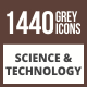 1440 Science & Technology Flat Greyscale Icons, Icons | GraphicRiver