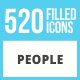 520 People Filled Low poly Icons, Icons | GraphicRiver