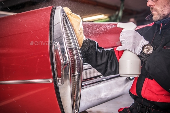 Detailed Cleaning Classic Car Stock Photo by duallogic | PhotoDune