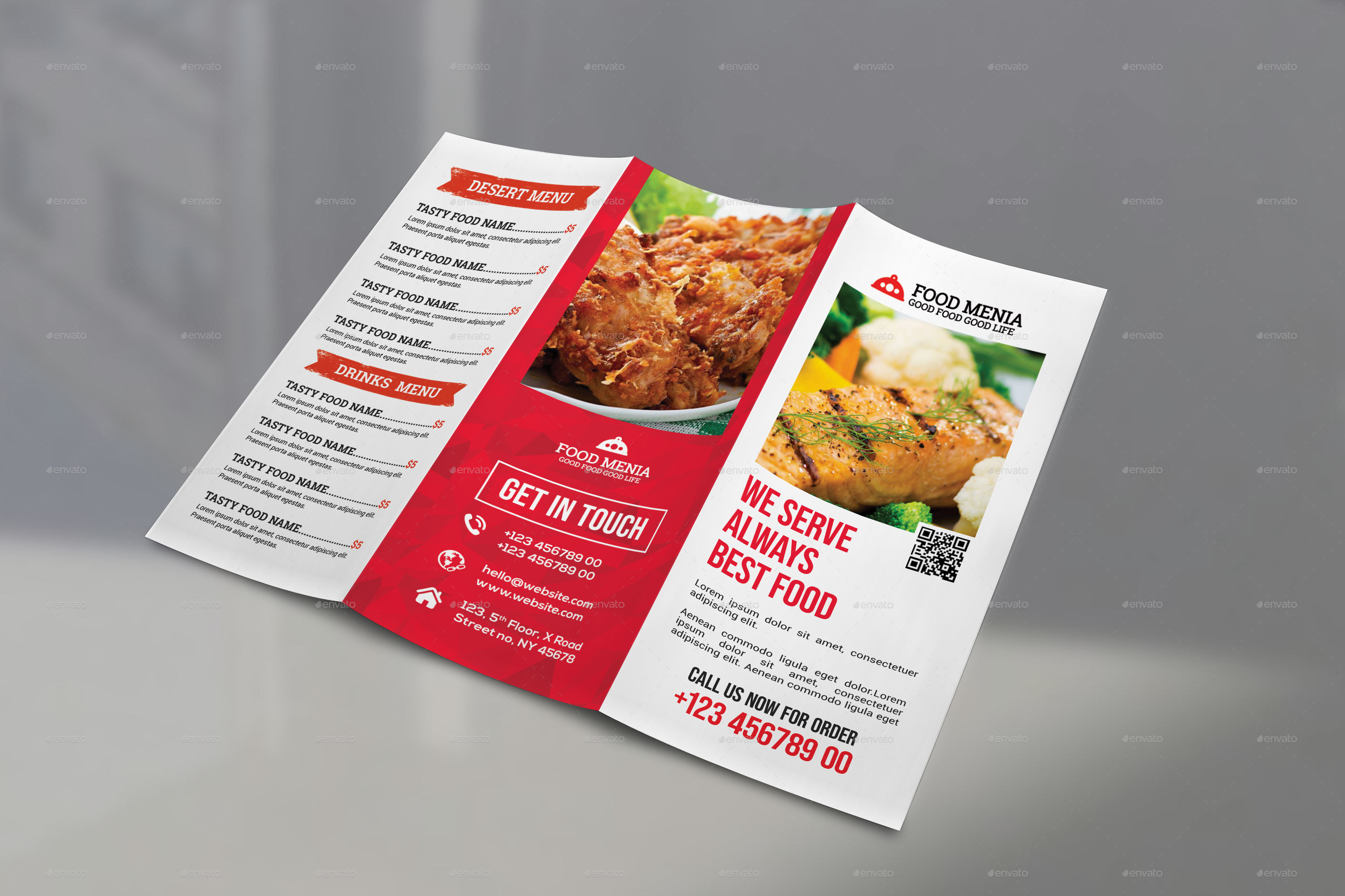 Restaurant Trifold Brochure Bundle, Print Templates | GraphicRiver
