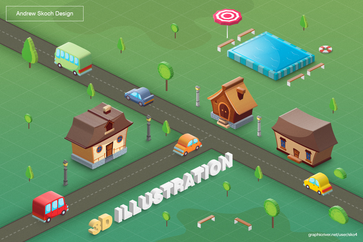 Isometric Illustration - 3D Generator, Add-ons | GraphicRiver