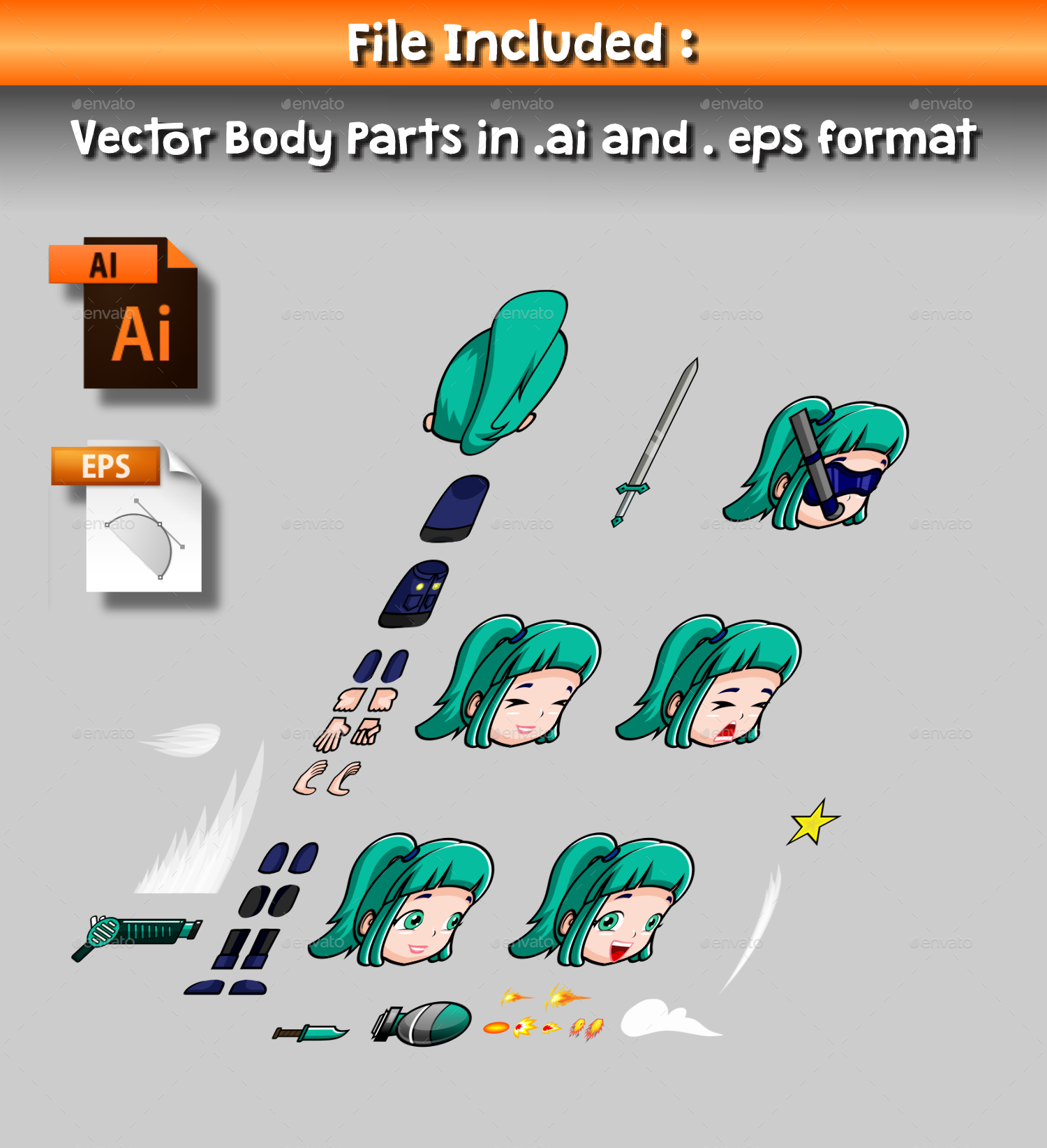 Police Woman 2D Game Character Sprite, Game Assets | GraphicRiver