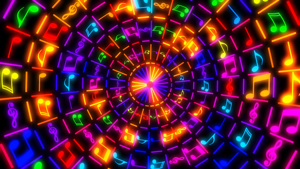 Music Notes Flickering Glowing, Motion Graphics | VideoHive