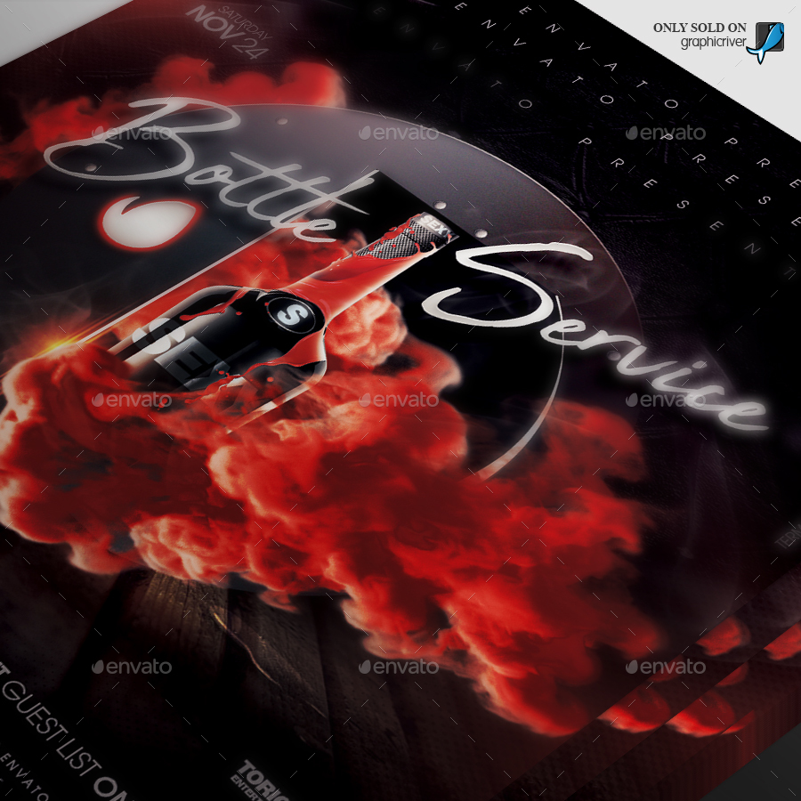 Bottle Service Flyer Template, Print Templates | GraphicRiver