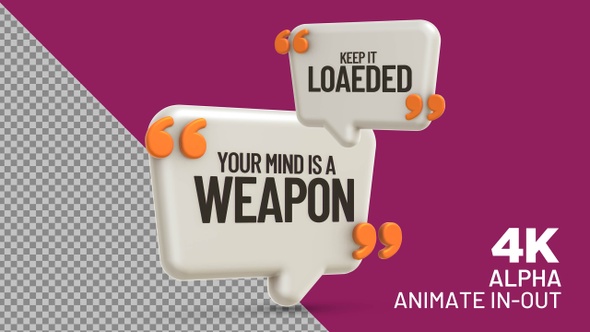 Inspirational Quote: Your mind is a weapon keep it loaded, Motion Graphics