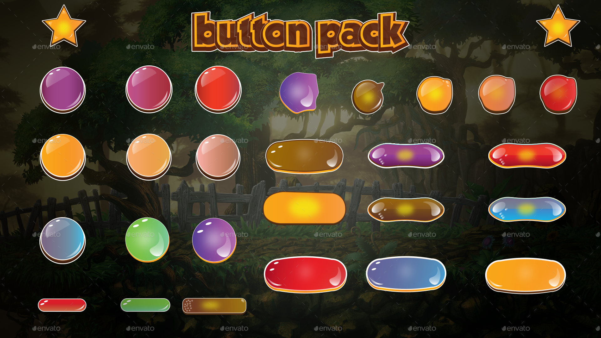 Forest Theme UI Pack - GUI Components, Game Assets | GraphicRiver