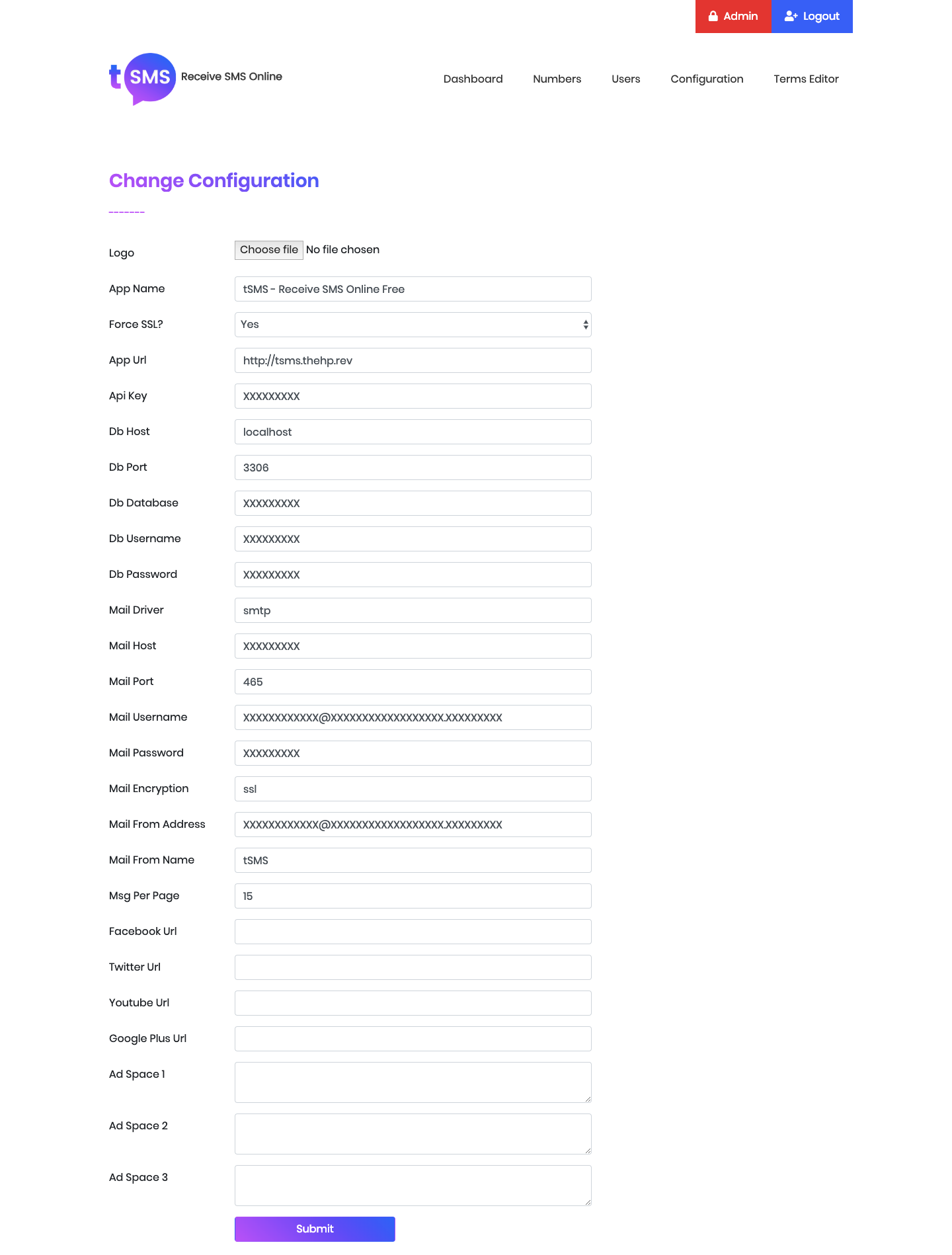 tSMS - Temporary SMS Receiving System - SaaS - Rent out Numbers by thehp