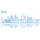 Outline Leipzig Germany City Skyline with Blue Buildings, Vectors ...