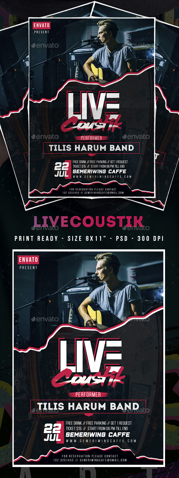 Live Acoustic Flyer, Print Templates | GraphicRiver
