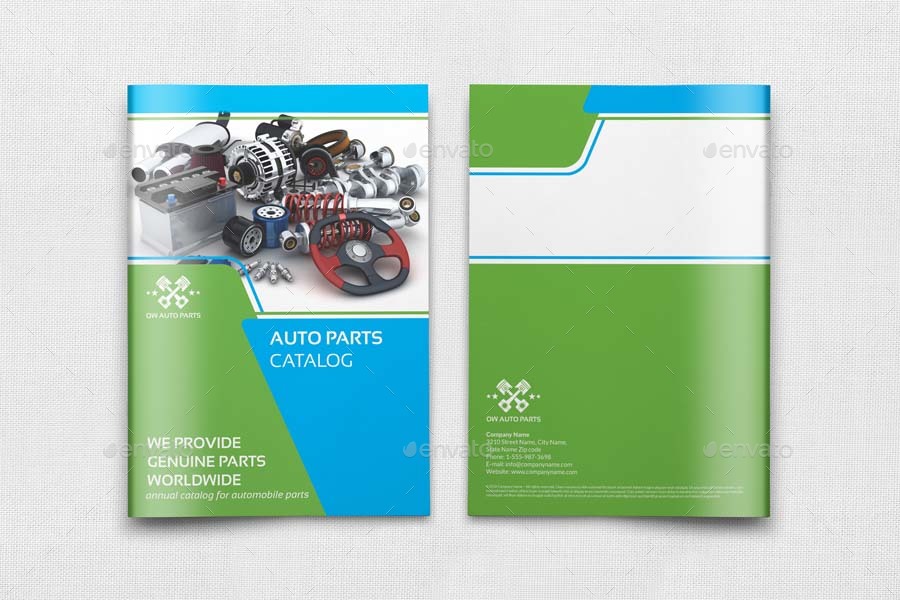 Auto Parts Catalog Brochure Template Vol.3 - 16 Pages, Print Templates