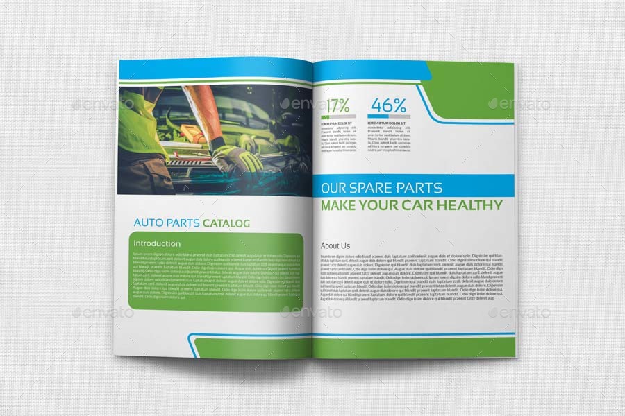 Auto Parts Catalog Brochure Template Vol.3 - 16 Pages, Print Templates