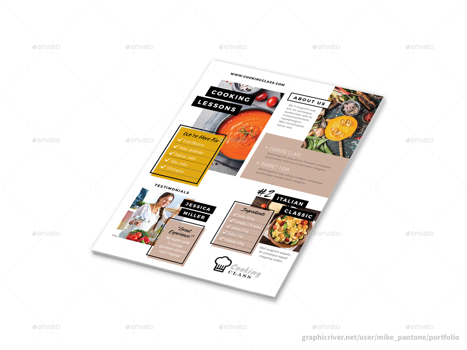 Cooking Class Flyers 3 – 4 Options, Print Templates | GraphicRiver