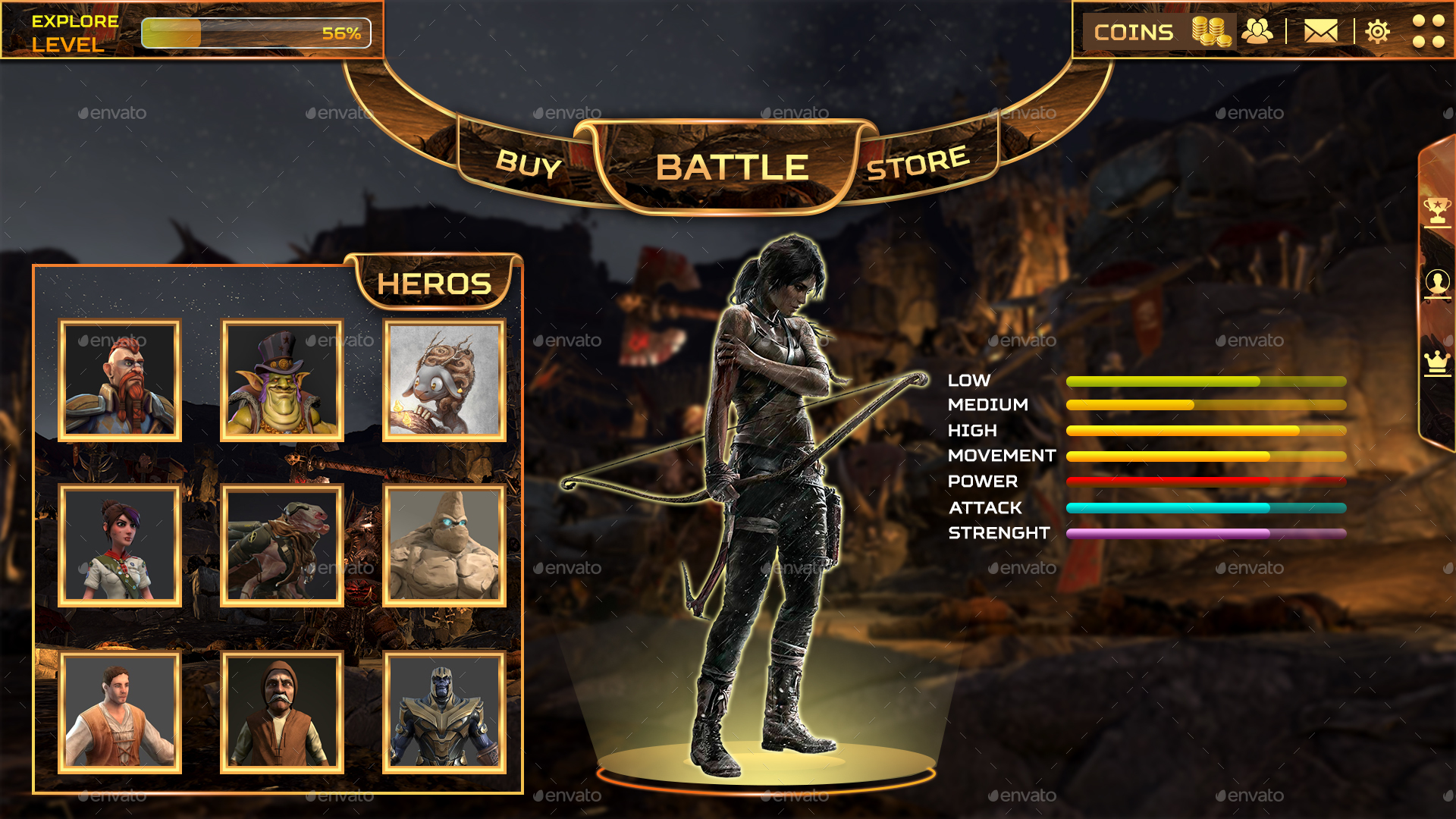 War and Combat Theme Game UI Pack, Game Assets | GraphicRiver