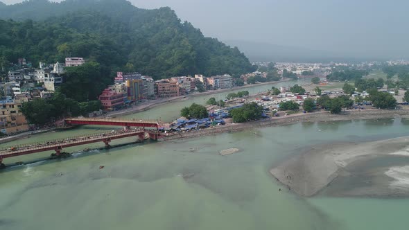 City of Haridwar state of Uttarakhand in India seen from the sky, Stock ...