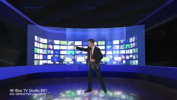4K Blue Tv Studio B81, Motion Graphics | VideoHive