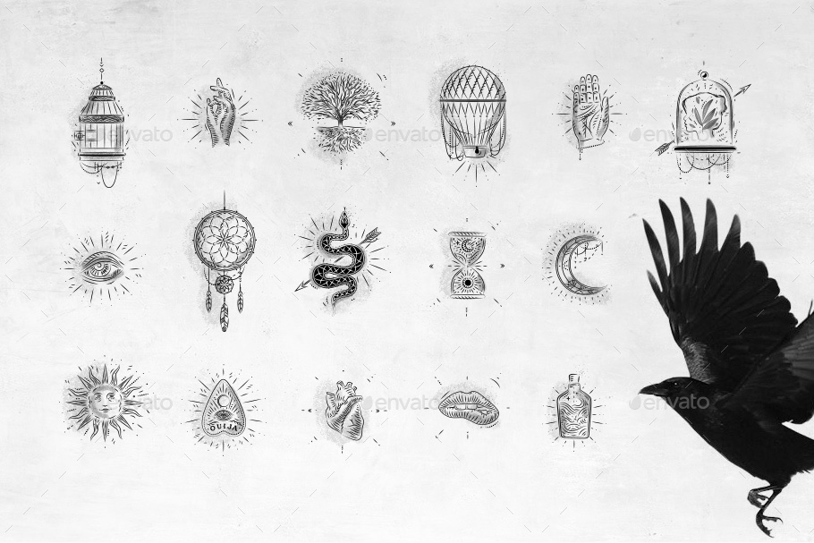 Vintage Magic Symbols, Vectors | GraphicRiver