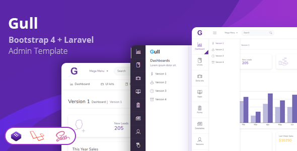 Gull - Bootstrap + Laravel Admin Dashboard Template by mh_rafi | ThemeForest