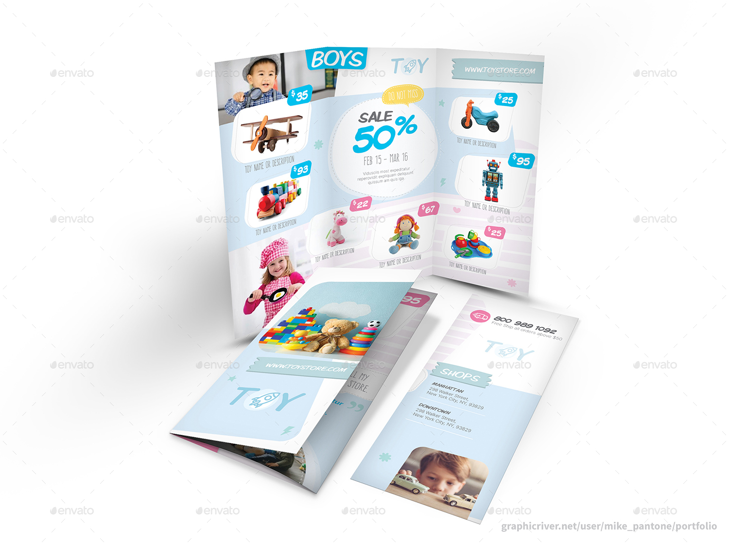 Toys Store Trifold Brochure 2, Print Templates | GraphicRiver