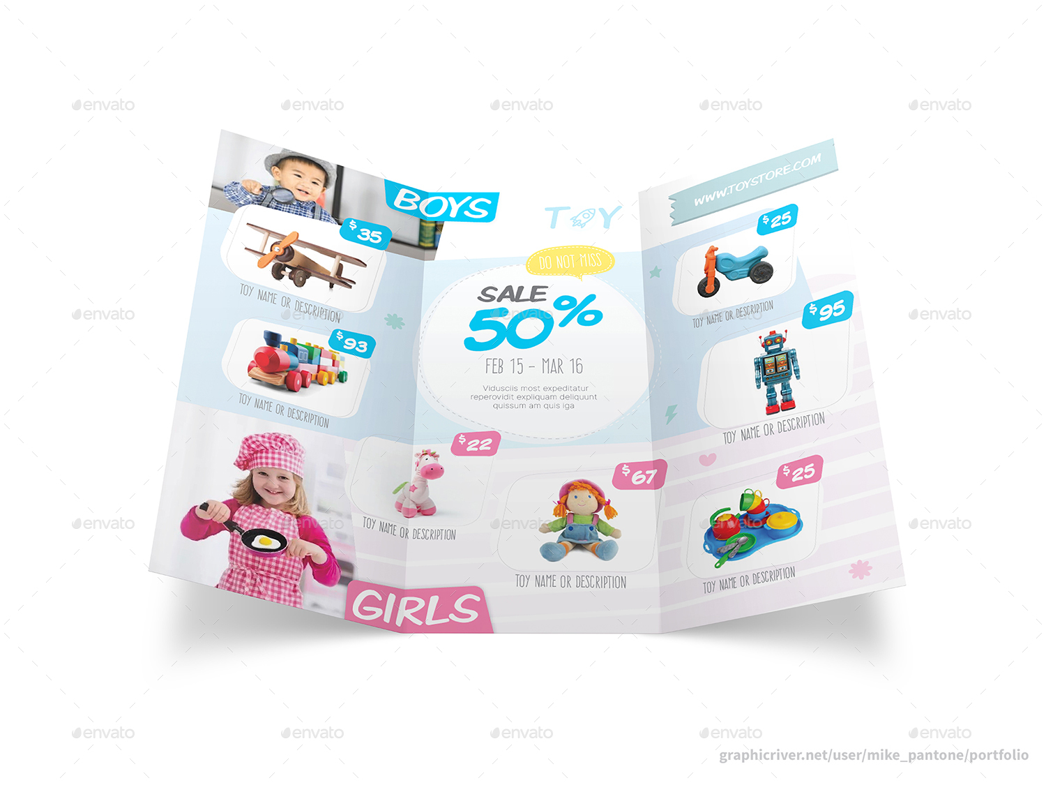 Toys Store Trifold Brochure 2, Print Templates | GraphicRiver