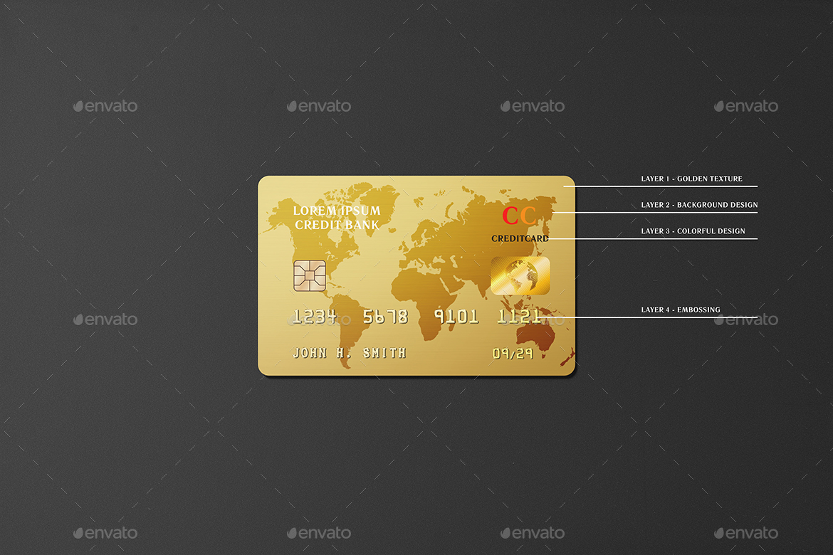 Gold Credit Card Mockup by professorinc | GraphicRiver