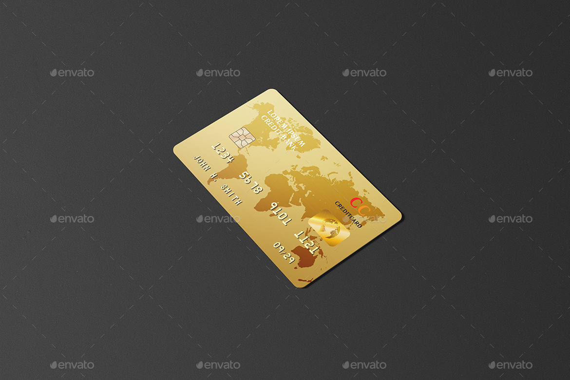 Gold Credit Card Mockup, Graphics | GraphicRiver