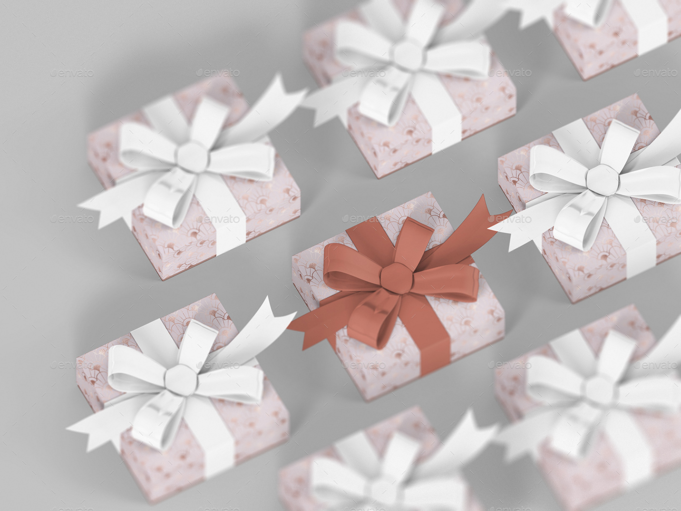 Gift Box Flat Square Mockups, Graphics | GraphicRiver