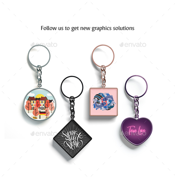 Keychain Mockup Set, Graphics | GraphicRiver