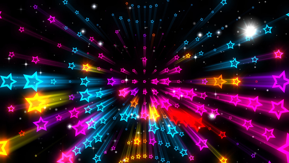 Abstract Flickering Neon Stars, Motion Graphics | VideoHive