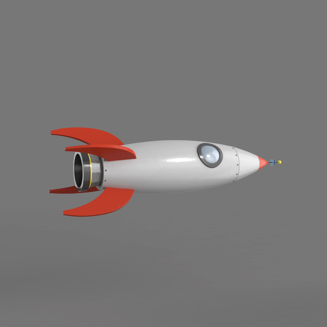 Spaceship rocketship cartoon simple High and Low Poly by GeoGo | 3DOcean