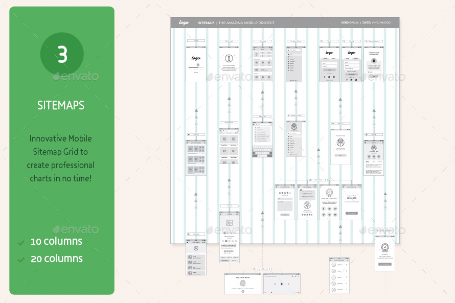 UX Workflow - Mobile Wireframe and Sitemap Creator by Sargatal | GraphicRiver
