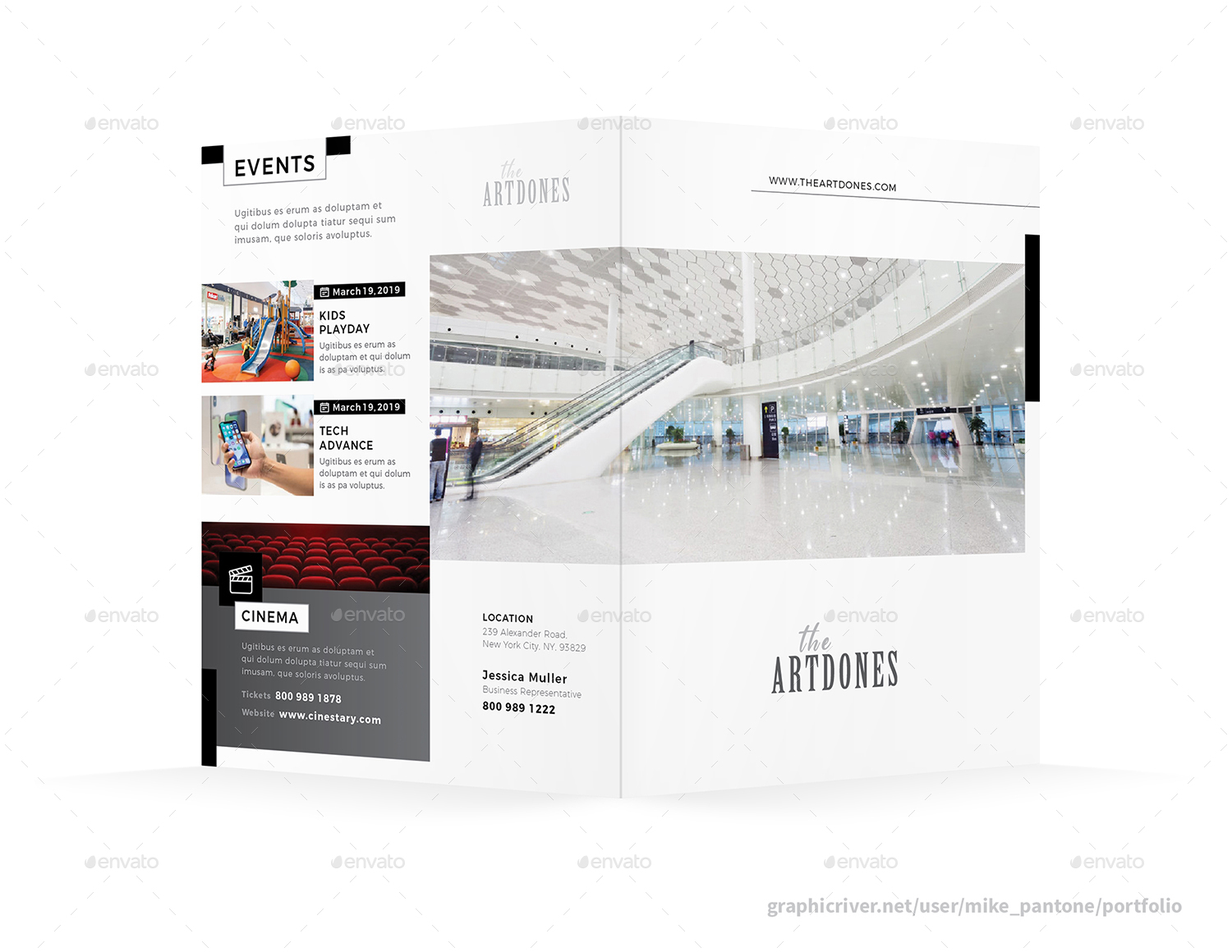 Shopping Mall Bifold / Halffold Brochure, Print Templates | GraphicRiver