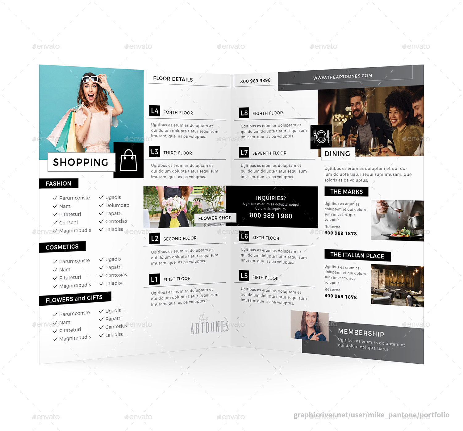 Shopping Mall Bifold / Halffold Brochure, Print Templates | GraphicRiver