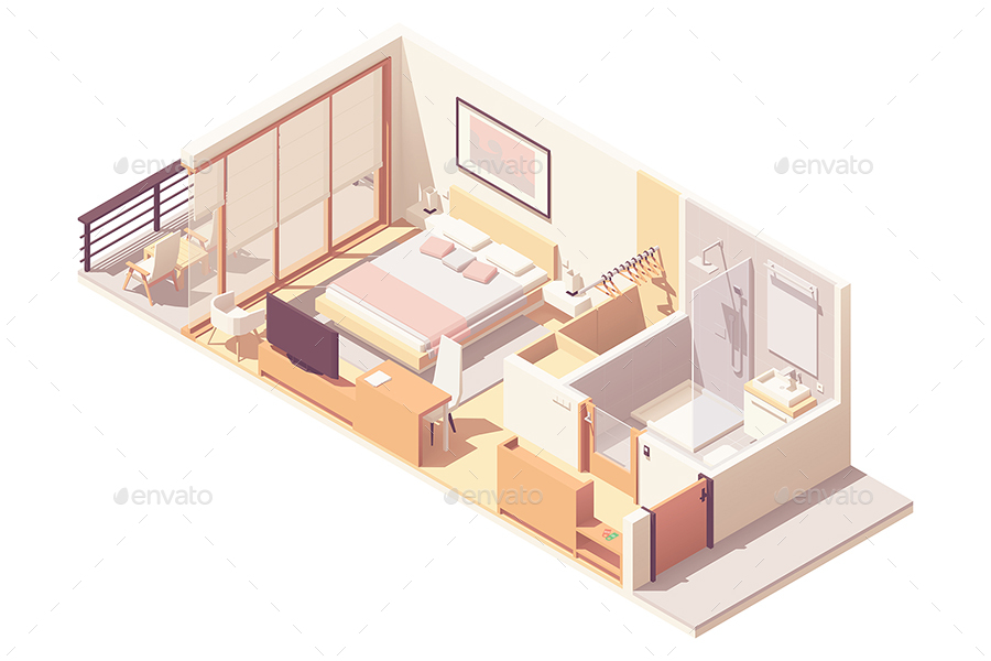 Vector Isometric Rooms Set, Vectors | GraphicRiver