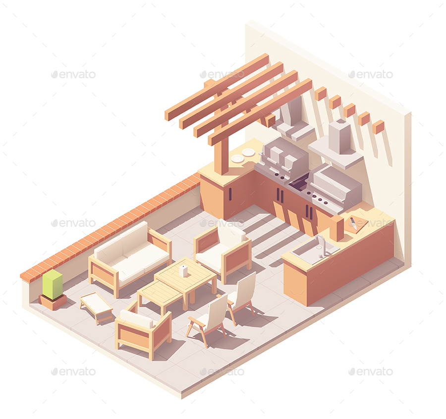Vector Isometric Rooms Set, Vectors | GraphicRiver