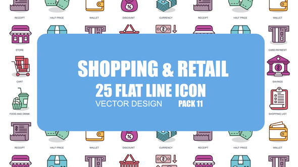 Shoping And Retail - Flat Animation Icons, After Effects Project Files