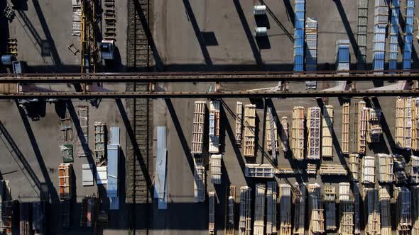 Aerial Photography of Metal Stacks at Production Facilities, Stock Footage