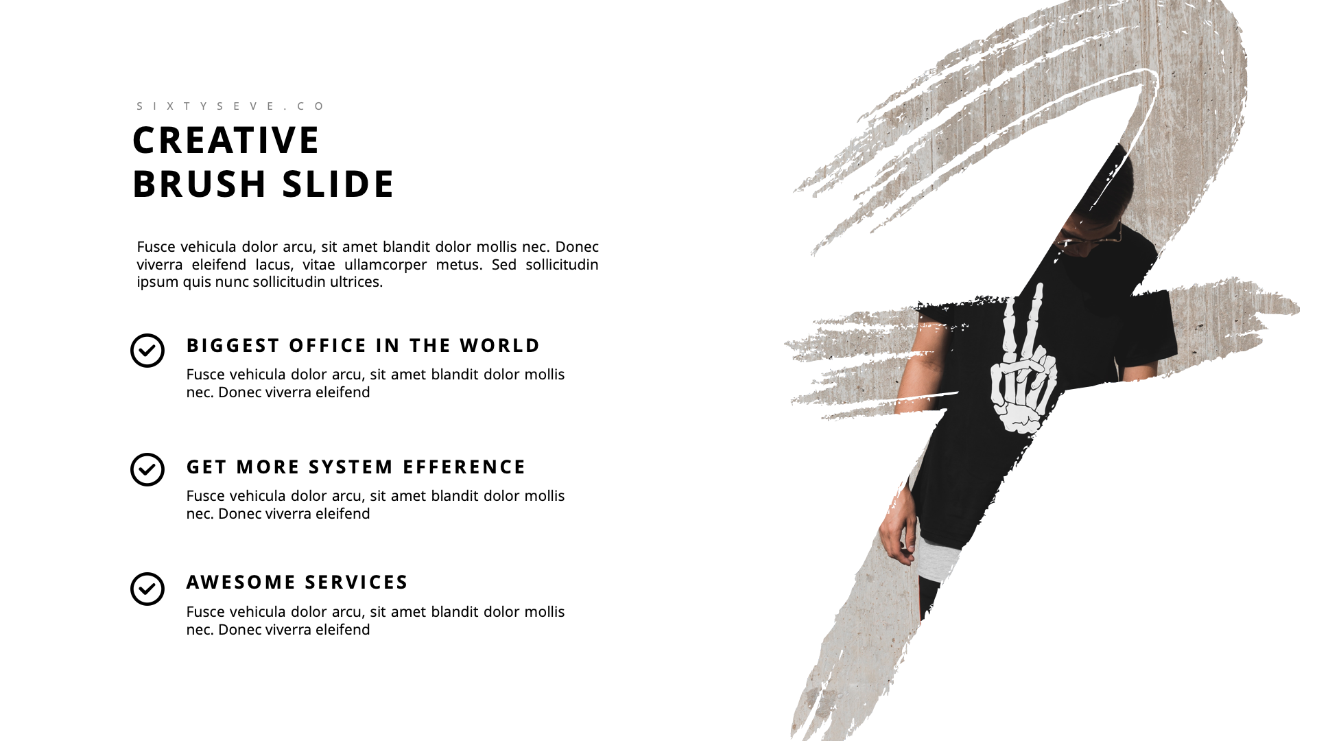 Sixty Seven - Creative Brush Powerpoint Template, Presentation Templates