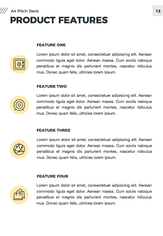 A4 Pitch Deck Vertical PowerPoint Template, Presentation Templates