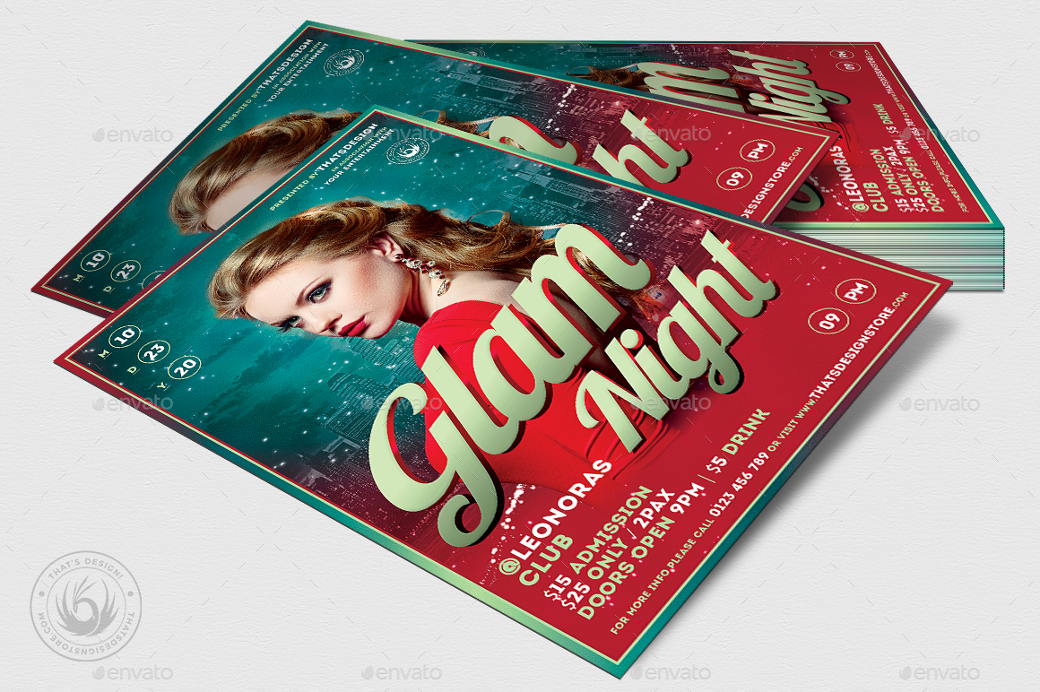 Glam Night Flyer Template, Print Templates | GraphicRiver