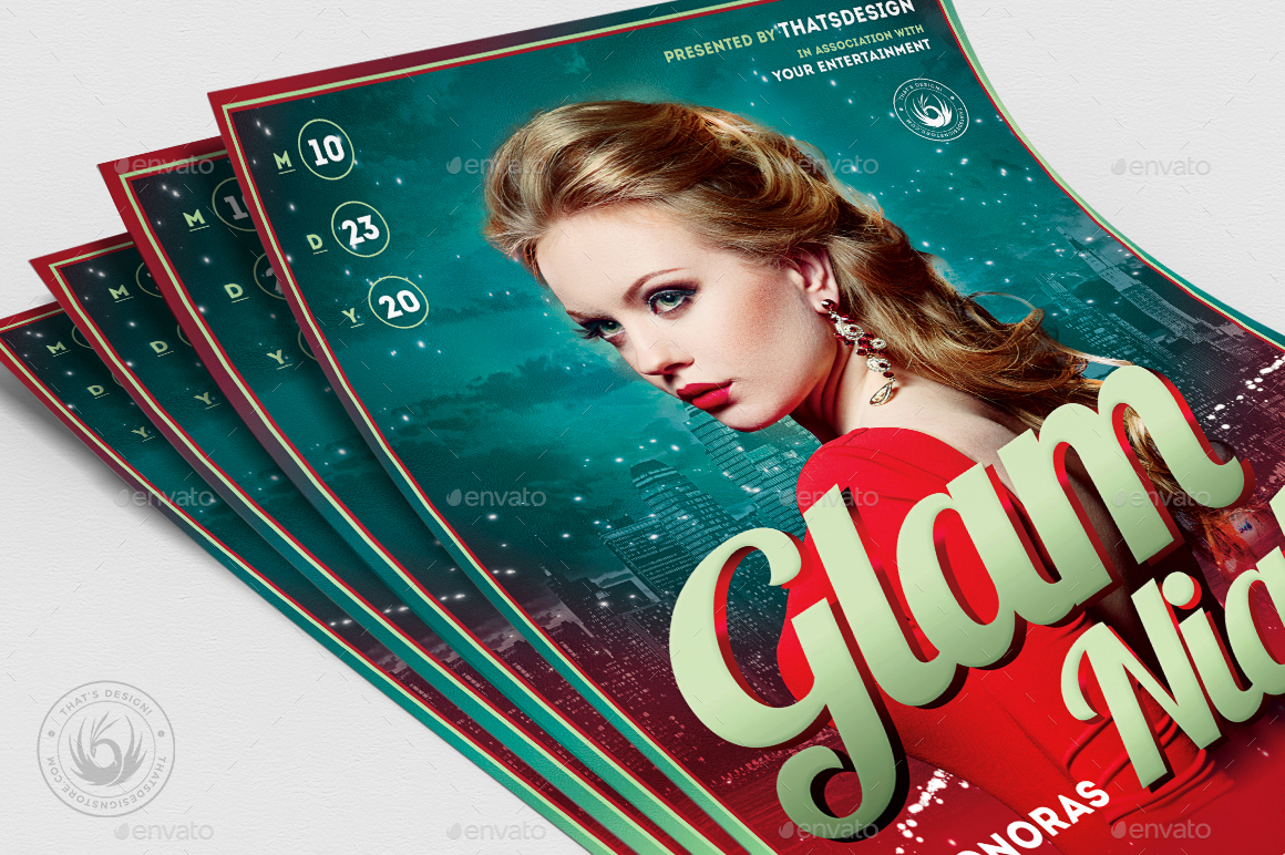Glam Night Flyer Template, Print Templates | GraphicRiver
