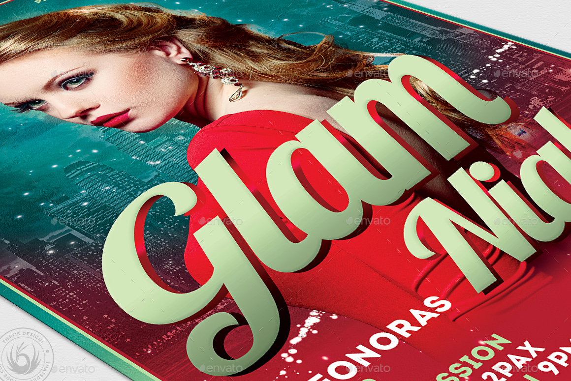 Glam Night Flyer Template, Print Templates | GraphicRiver