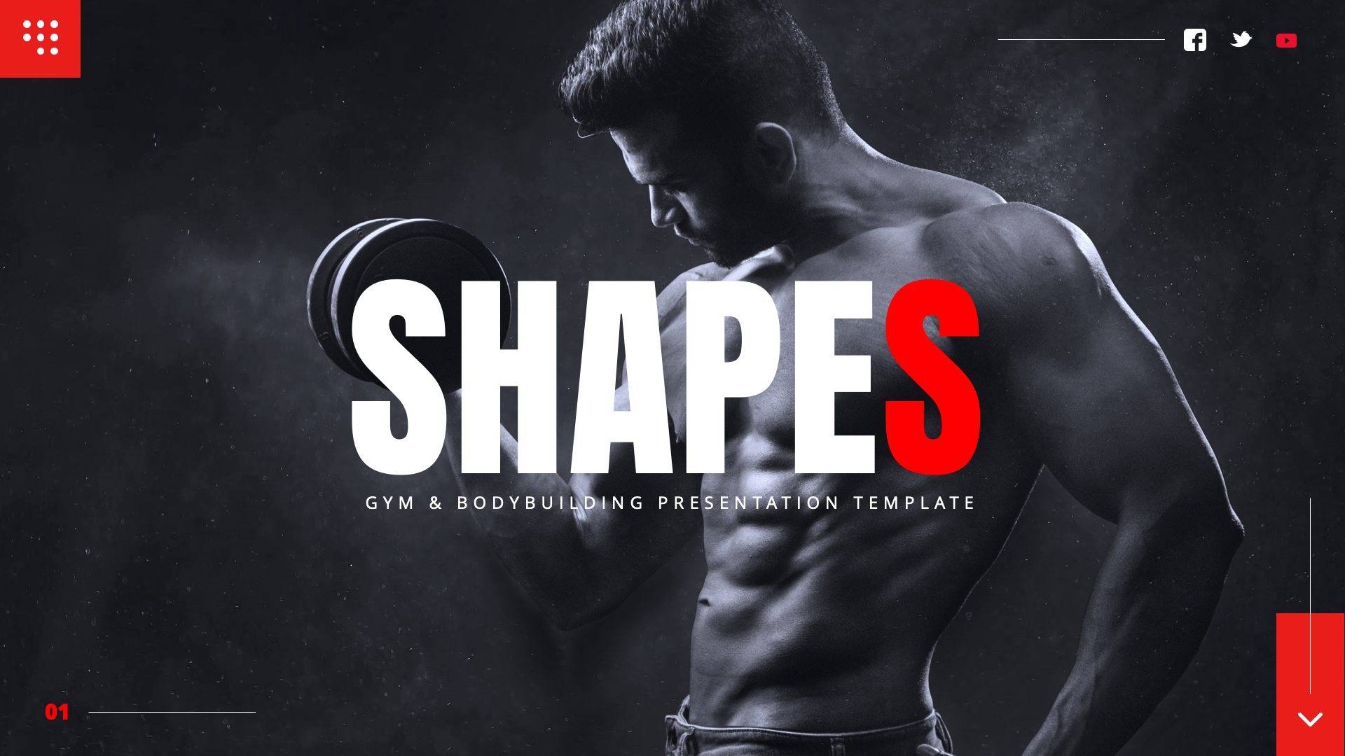 Shapes - Gym & Bodybuilding Powerpoint Template, Presentation Templates