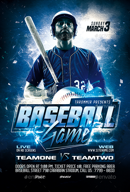 Baseball Game Flyer, Print Templates | GraphicRiver