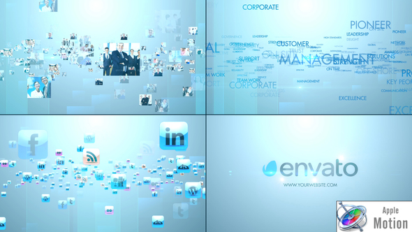 Multi Video & Text & Icons Stylish Logo V2 - Apple Motion, Apple Motion ...