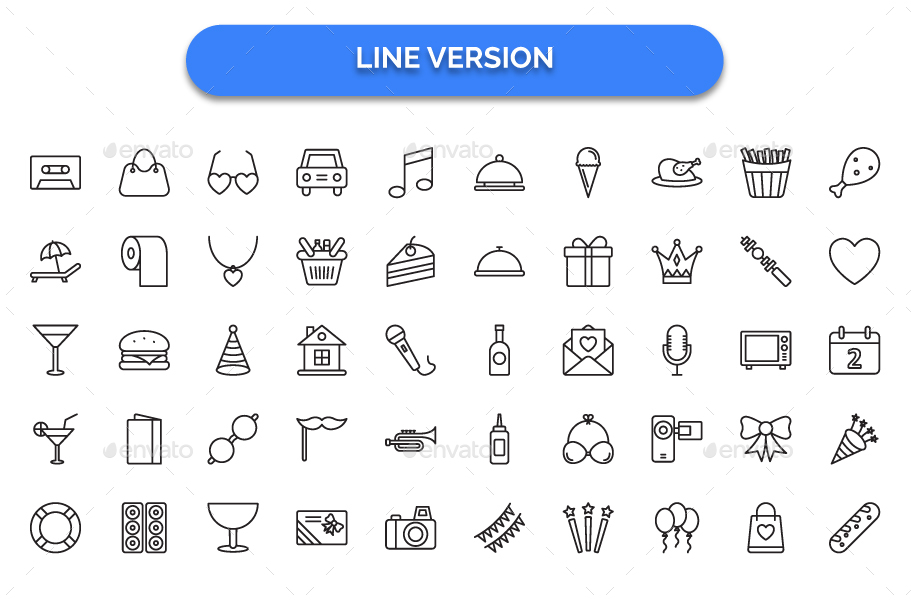 460 Event Celebration Vector Icon Pack by ranksolgraphics | GraphicRiver