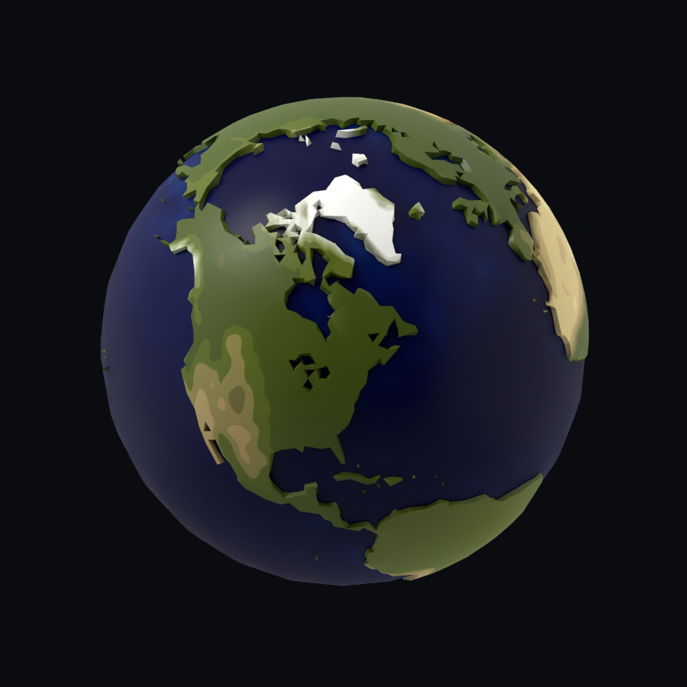 Earth low poly simple design cartoon by GeoGo | 3DOcean