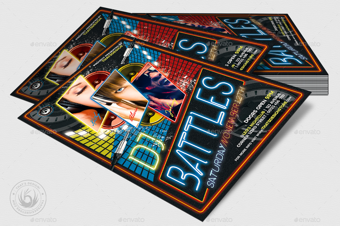 Dj Battle Flyer Template V1, Print Templates | GraphicRiver