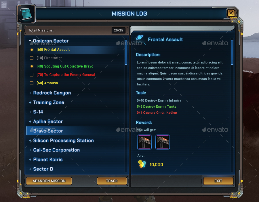 Starfall - RPG User Interface, Game Assets | GraphicRiver