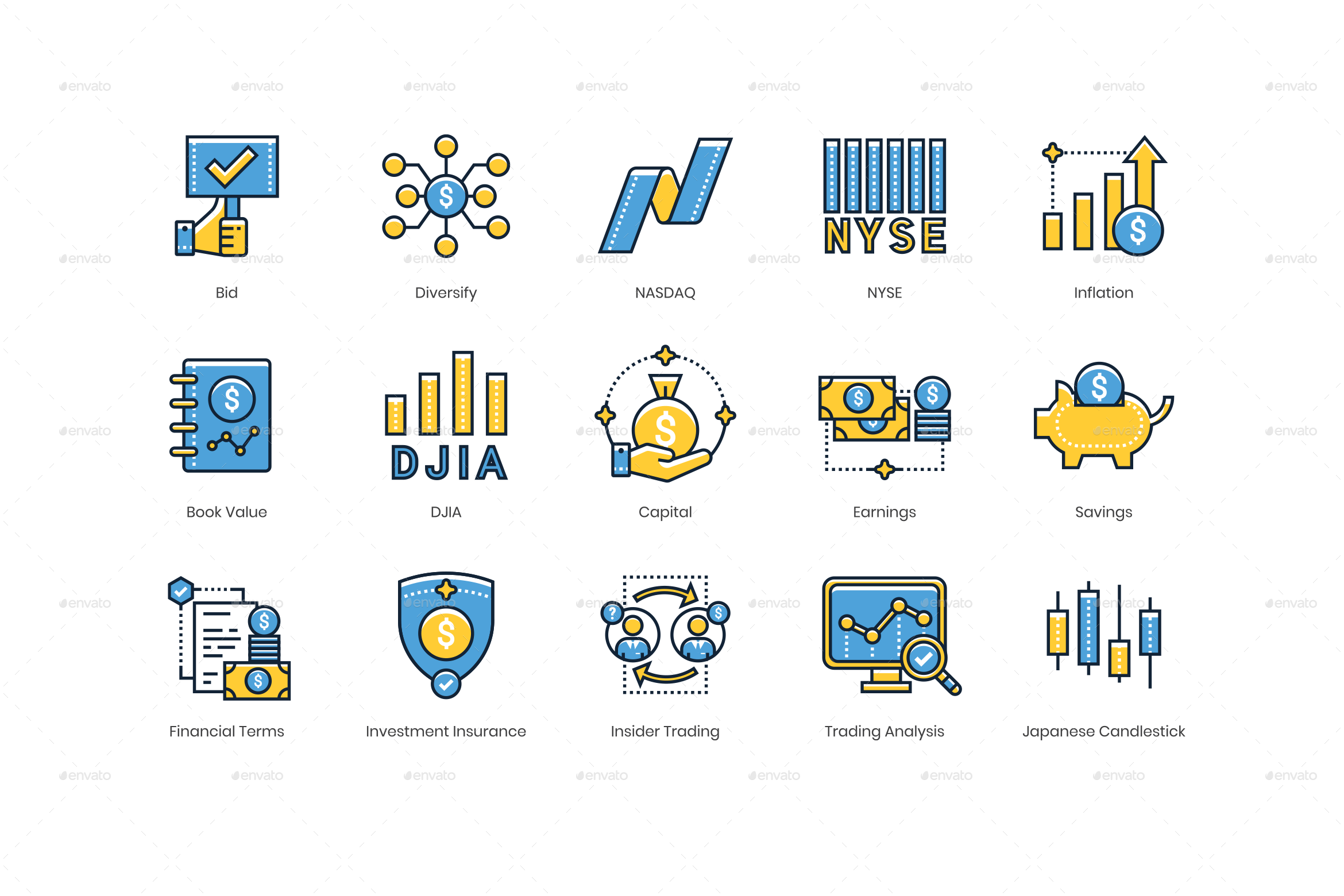 Investing Icons, Icons | GraphicRiver